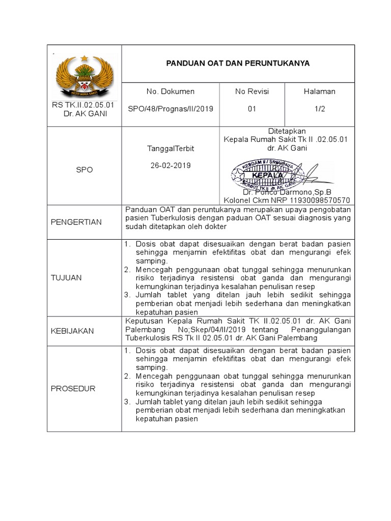 Panduan OAT Dan Peruntukannya | PDF