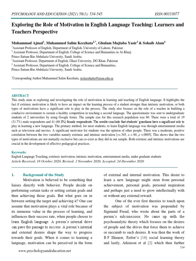 English Language Teaching | PDF | Motivation | Motivational