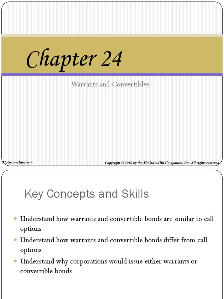 Warrants and Convertibles: Mcgraw-Hill/Irwin | PDF | Convertible Bond ...