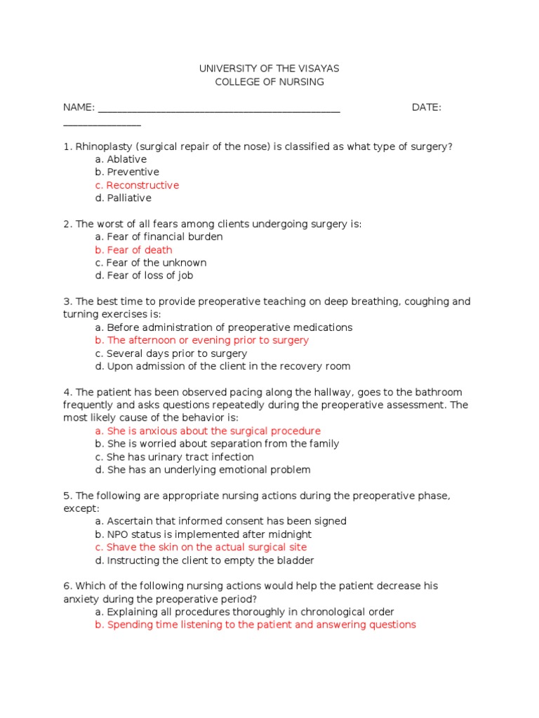 Exam - OR | PDF | Coma | Surgery