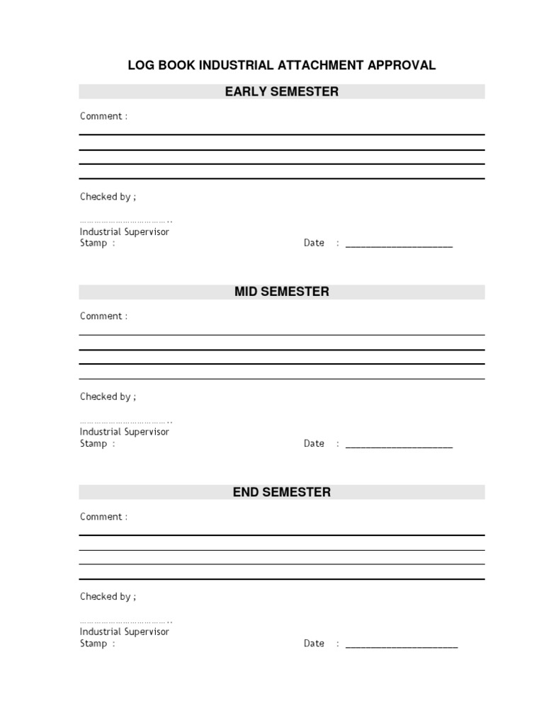 Log Book Industrial Attachment Approval | PDF