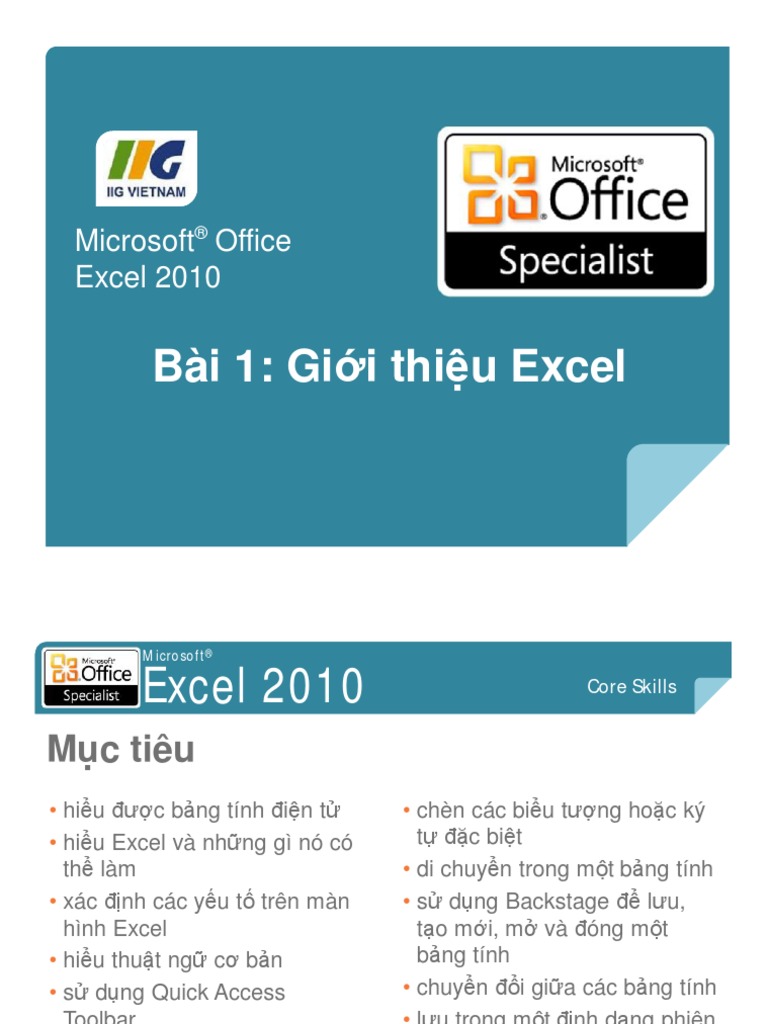 Tài Liệu Học Và Ôn MOS Excel 2010 | PDF