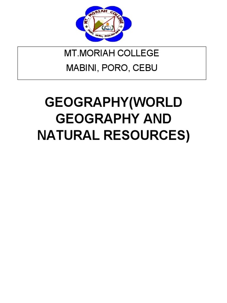World Geography and Natural Resources Module Prelim 2 | PDF | Geography ...