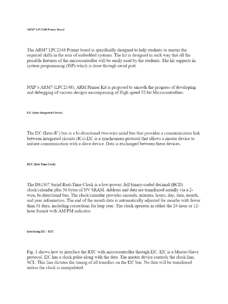 3) ARM7 LPC2148 Interfacing With I2C-RTC | PDF