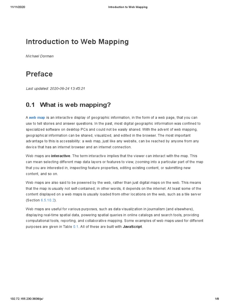 Introduction To Web Mapping | PDF | World Wide Web | Internet & Web
