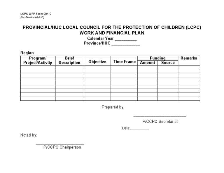 LCPC Work and Financial Plan 001-C | PDF | Finance & Money Management ...