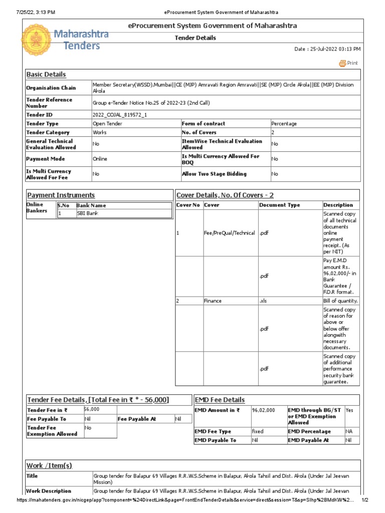 EProcurement System Government of Maharashtra | PDF | Procurement | Banks