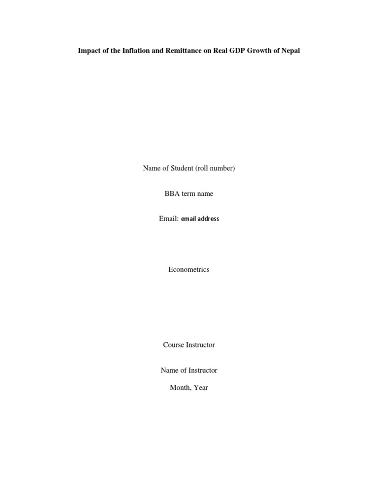 Sample Econometrics Research Paper | PDF | Multicollinearity ...