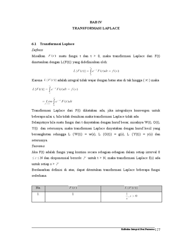 Bab 6 Transformasi Laplace | PDF
