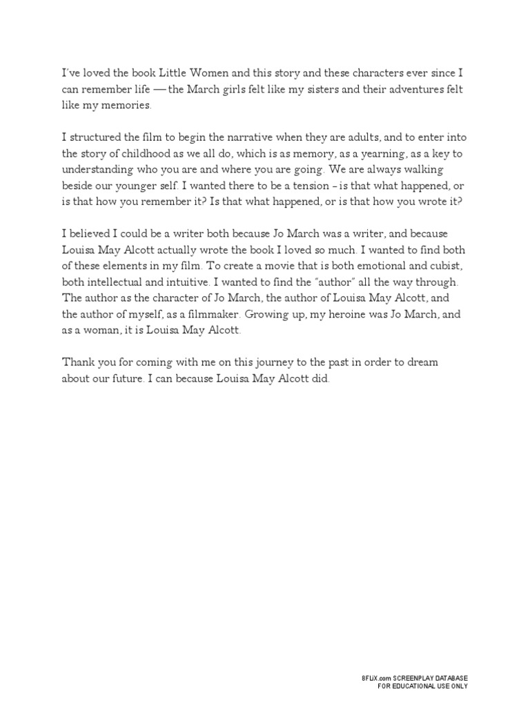 Little Women 2019 Screenplay by Greta Gerwig | PDF | Little Women
