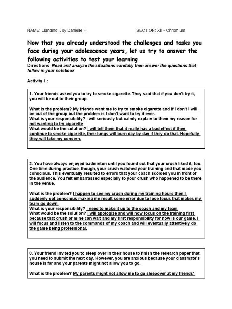 Activity Module 5 | PDF | Adolescence | Puberty