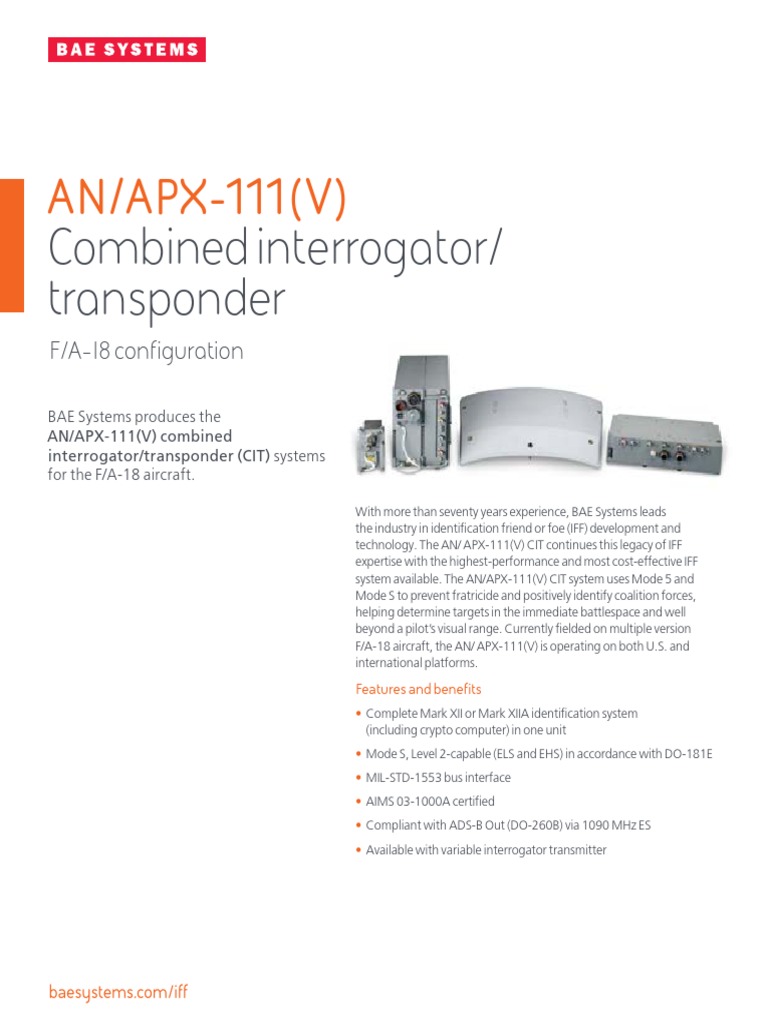 20-A90-05 - AN - APX-111V CIT FA-18 - Datasheet - Web | PDF ...