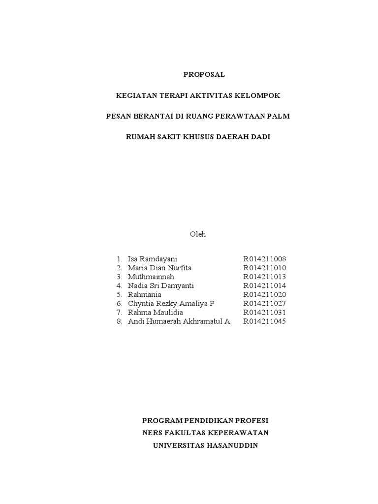 Terapi Aktivitas Kelompok Pesan Berantai | PDF