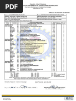 College - Official Transcript of Records | PDF