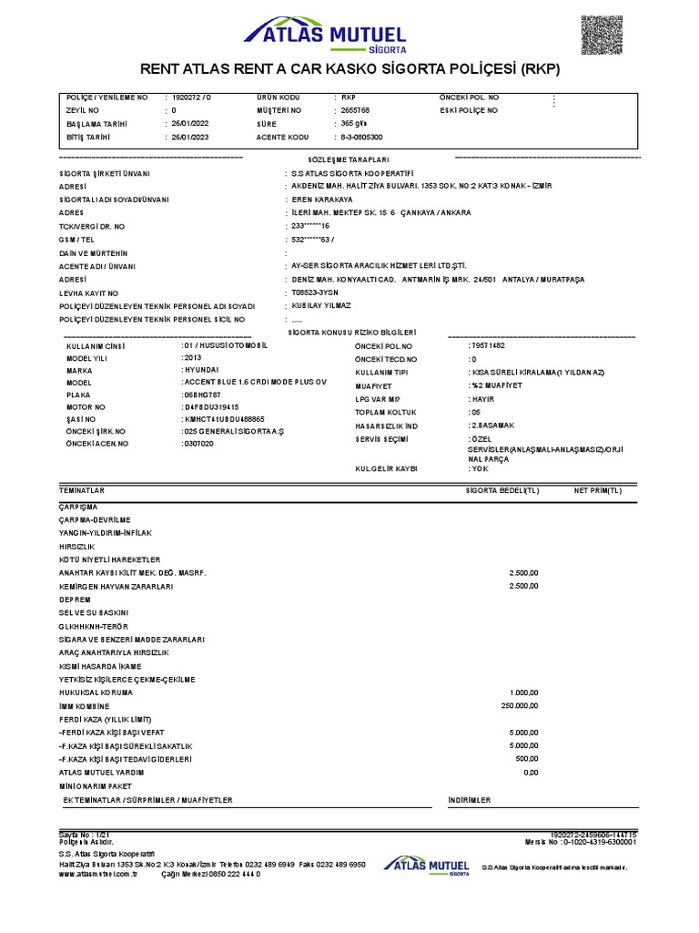 06 BHG 787 Eren Karakaya Kasko | PDF