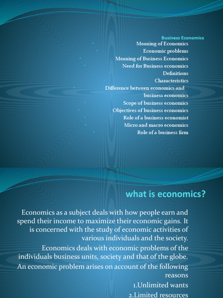 Business Economics PPT Chap 1 | PDF | Economics | Business Economics