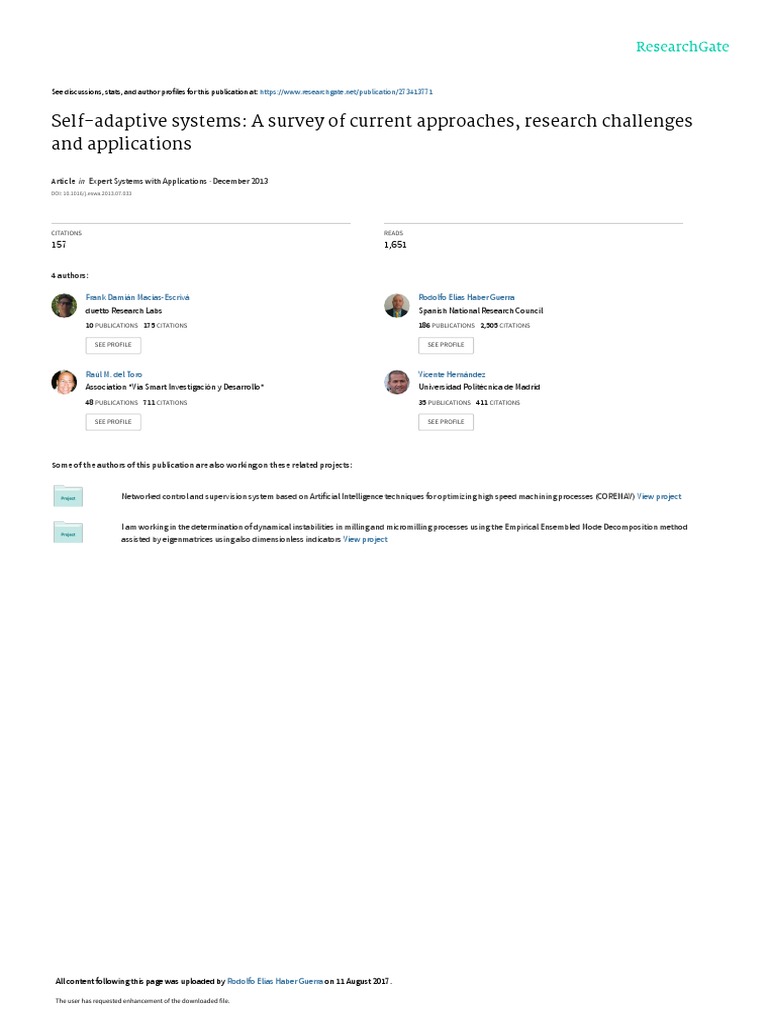 Self Adaptive Systems | PDF | System | Component Based Software Engineering