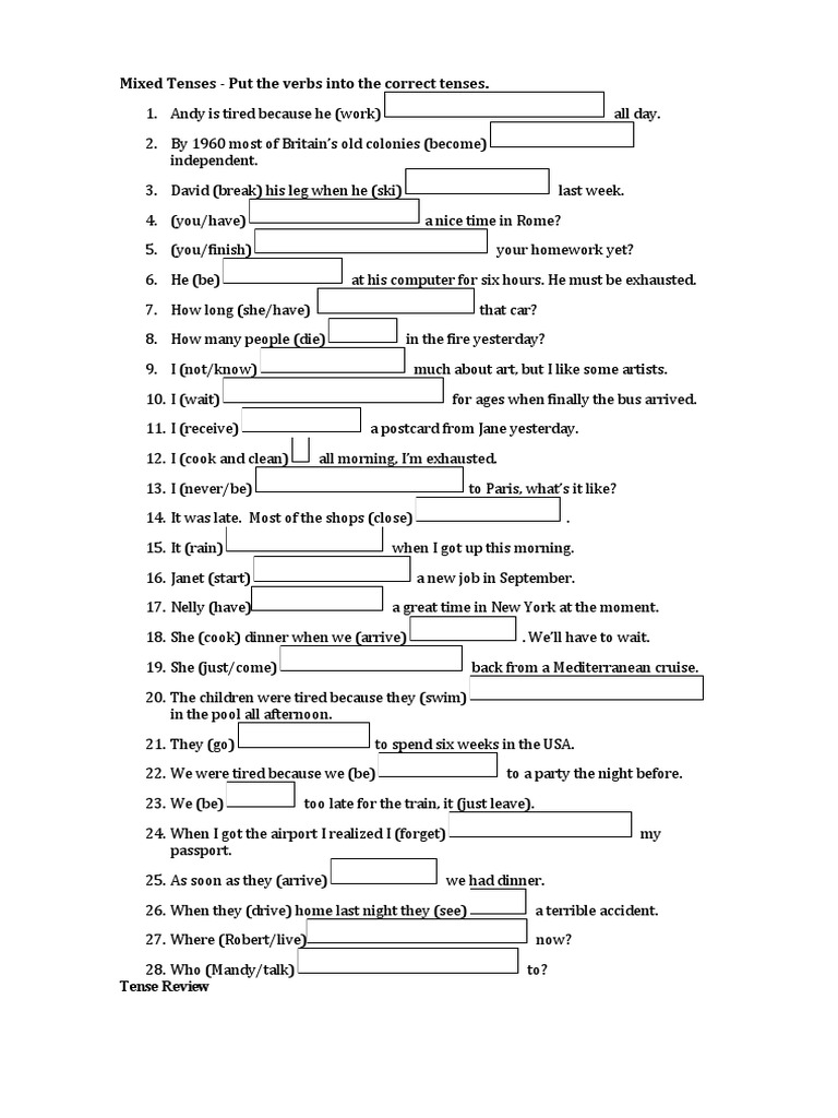 Mixed Tenses (1) | PDF