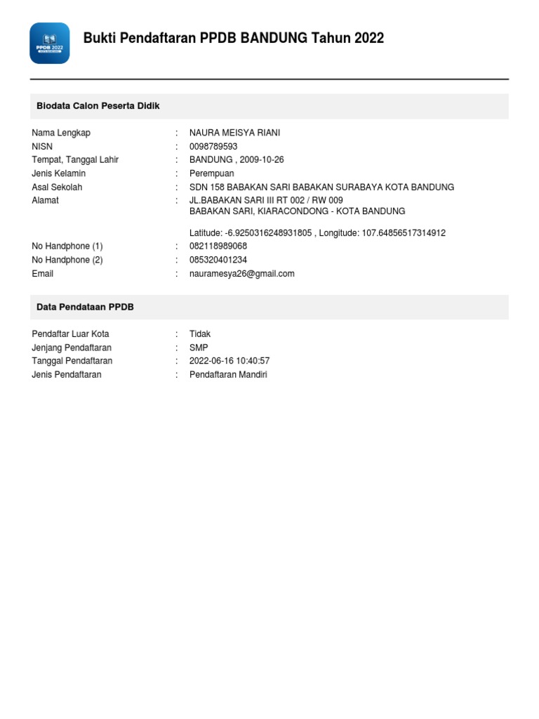 Bukti Pendaftaran 1489 1176 0022 | PDF