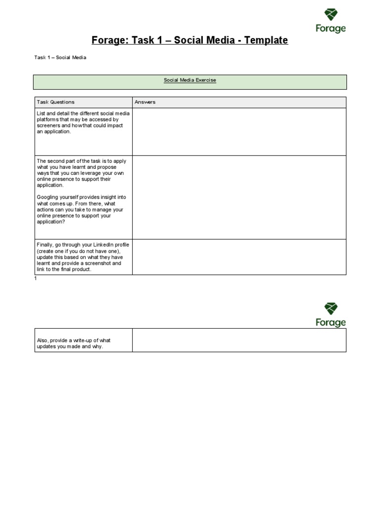 Forage: Task 1 - Social Media - Template | PDF