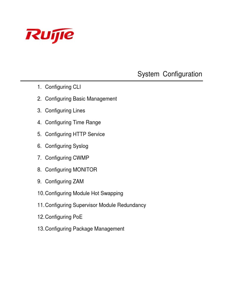 01RG-S29 Series Switch RGOS Configuration Guide, Release 11.4 (1) B12 - System Configuration ...