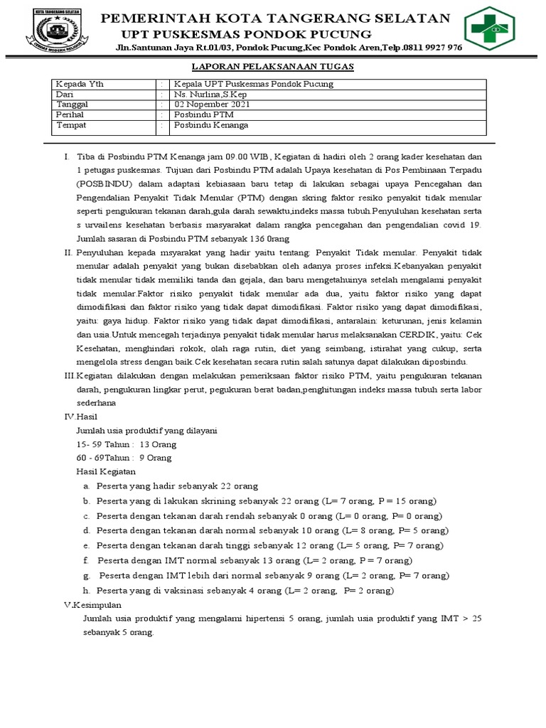 Laporan Posbindu PTM Kenanga | PDF