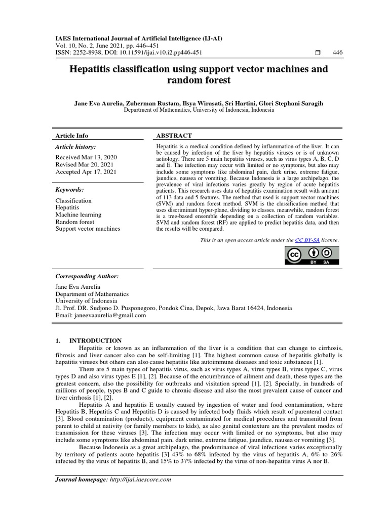 Hepatitis Classification Using Support Vector Machines and Random ...