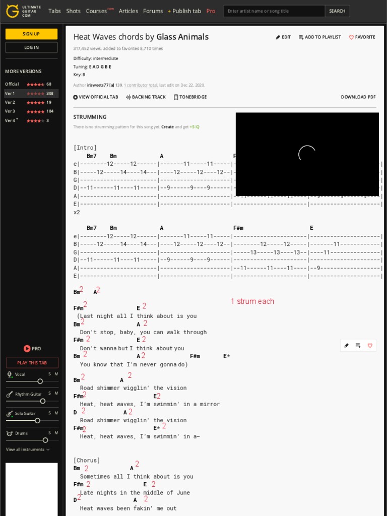 HEAT WAVES CHORDS by Glass Animals @ | PDF | Song Structure | Songs