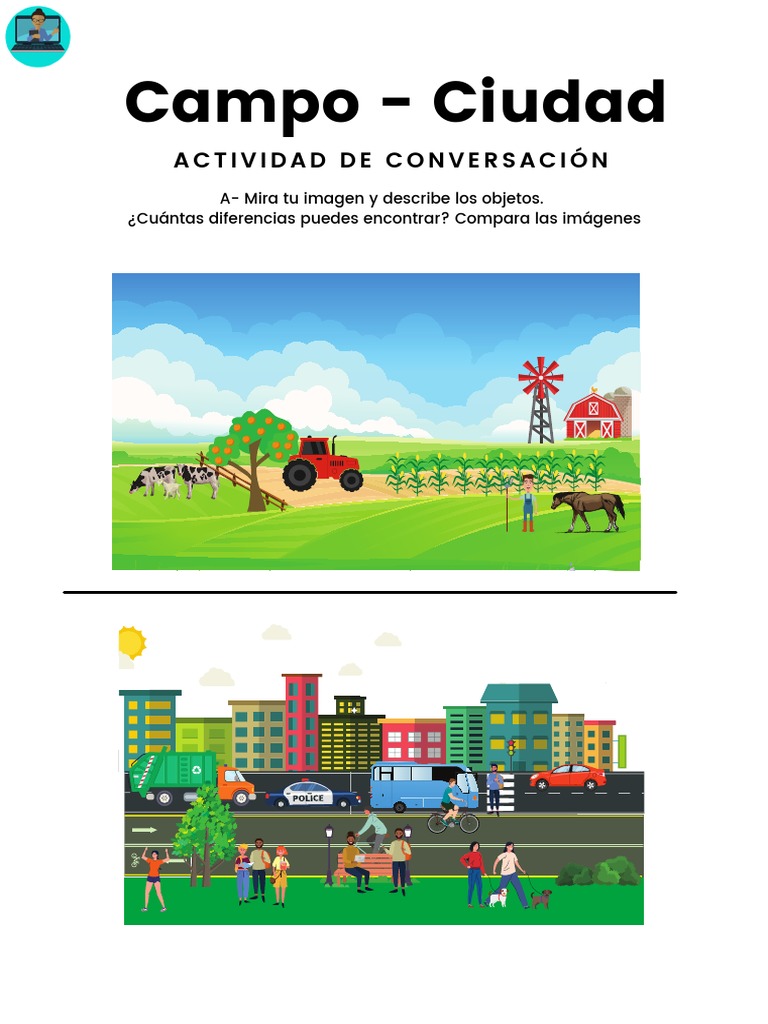 Diferencias entre Campo y Ciudad para Niños | PDF