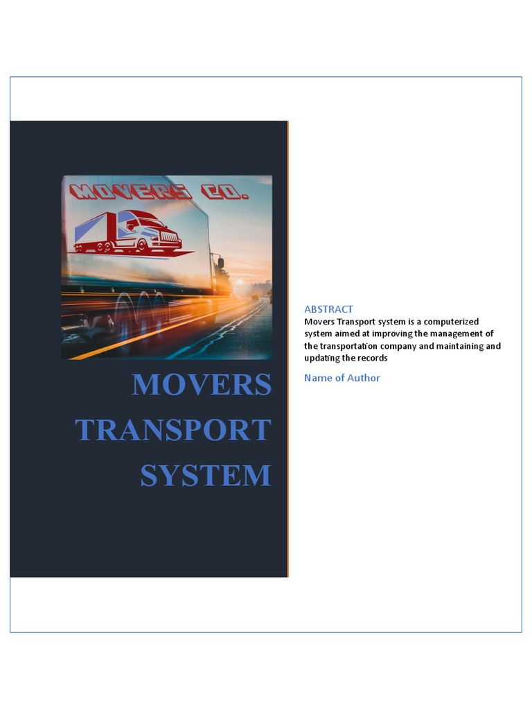 Movers Transport System | PDF | Databases | Computer File