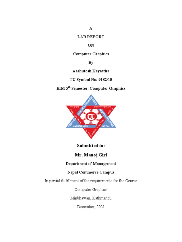 Computer Graphics Lab Report | PDF | Computer Programming | Software ...