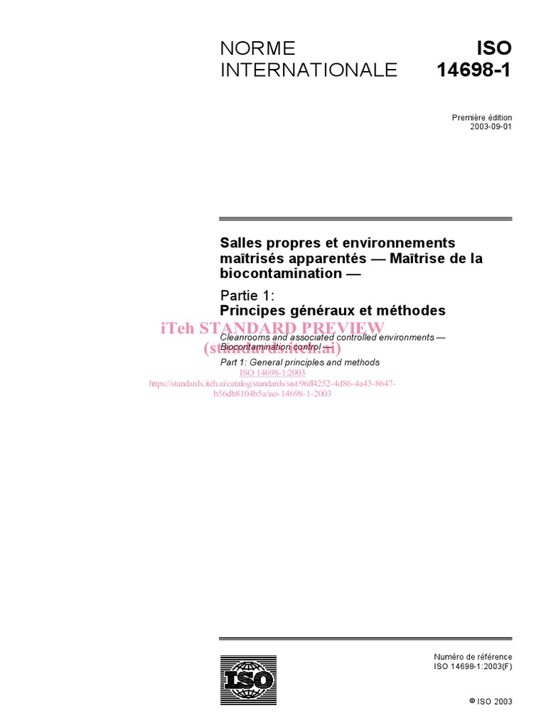 Iso 14698 1 2003 | PDF | Échantillonnage (signal) | Risque