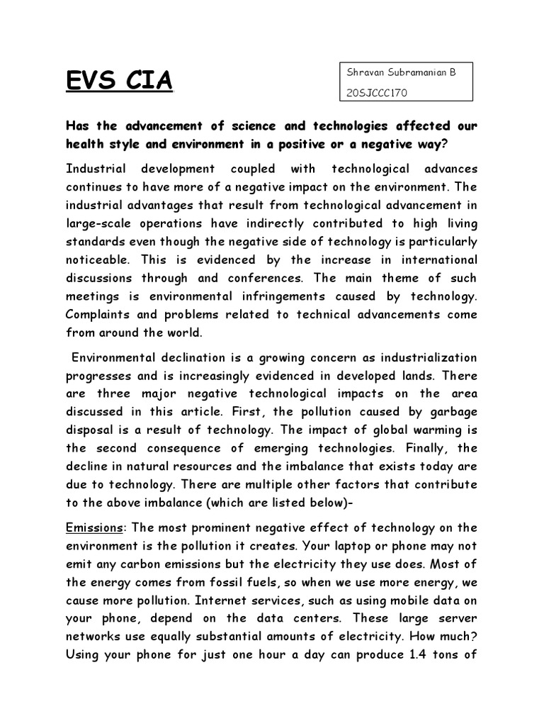 Evs Cia | PDF | Air Pollution | Climate Change