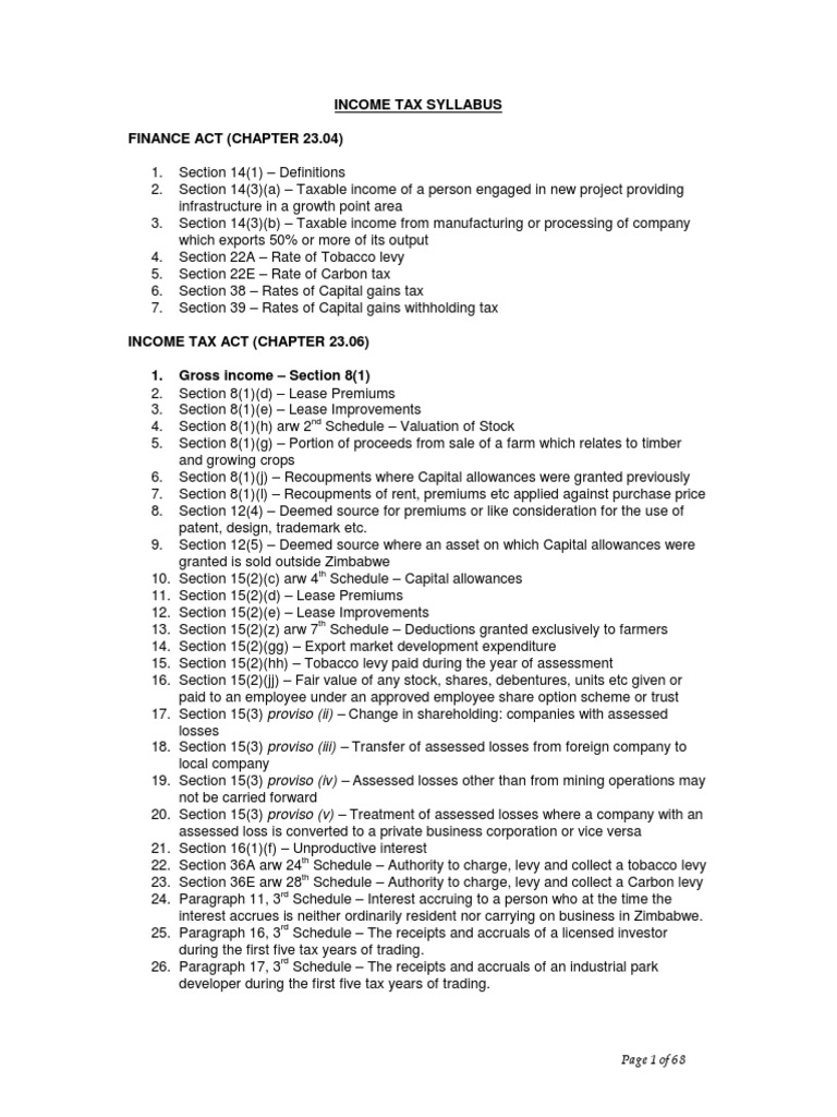 Income Tax Study Pack | PDF | Taxes | Gross Income
