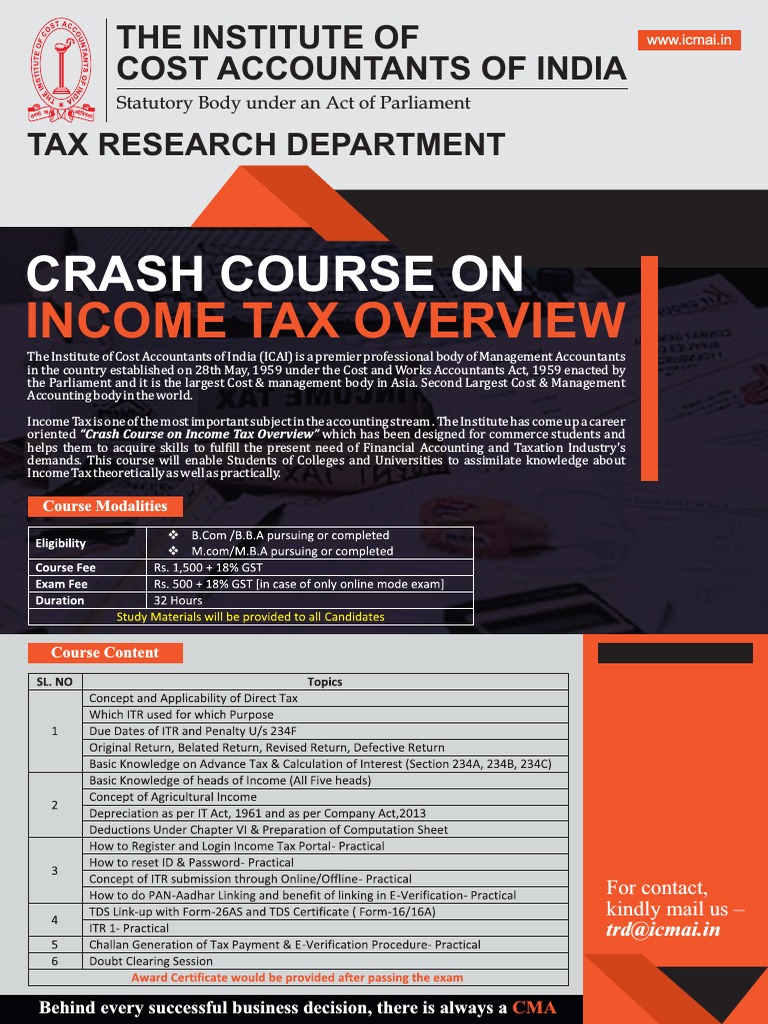 Crash - Course On Income Tax 1 | PDF