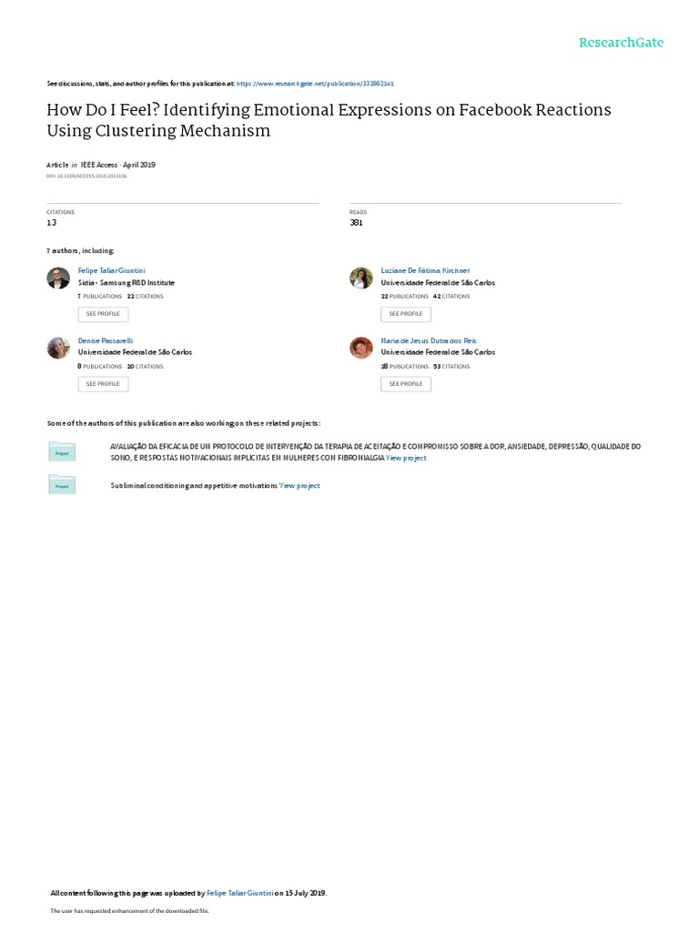 Exercise 01) Article 1 - FB Emoticons and The Users' True Feeling | PDF ...