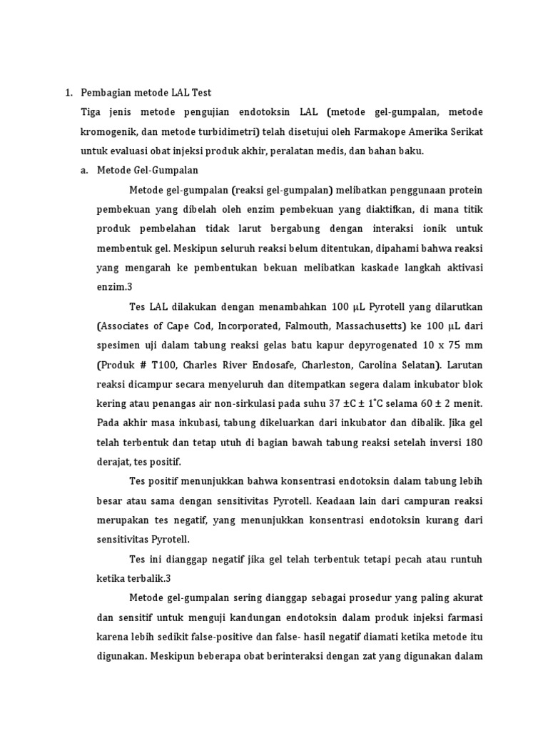 LAL Test Dan Pirogen | PDF