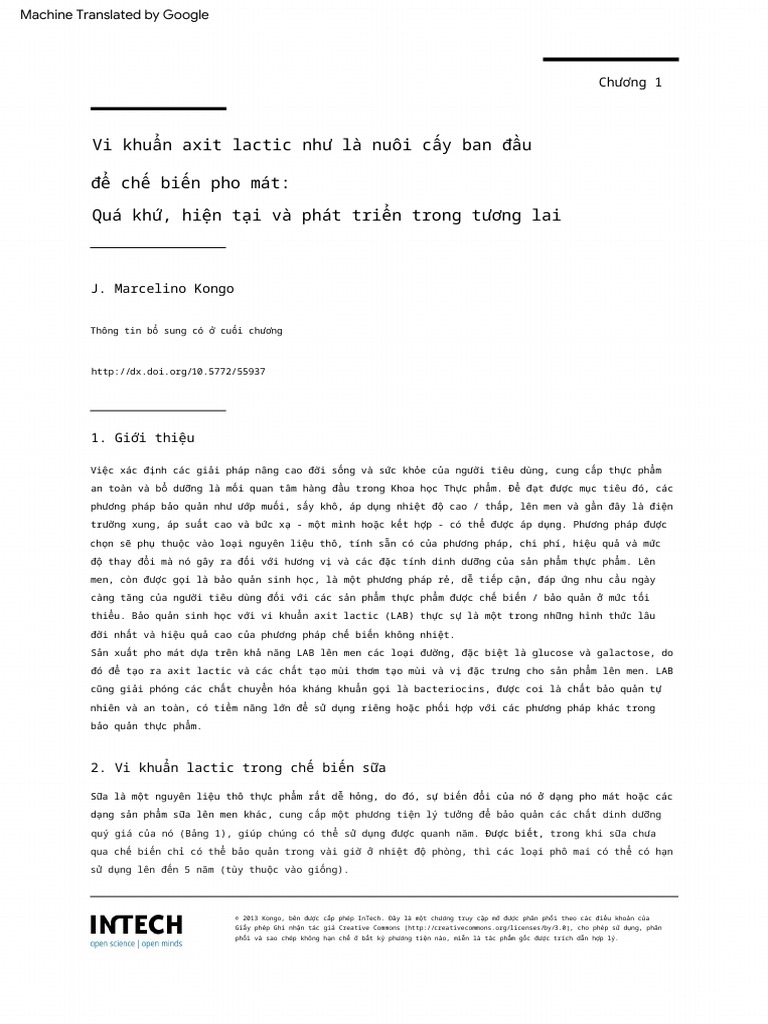 Vi khuẩn axit lactic như là nuôi cấy ban đầu để chế biến pho mát | PDF