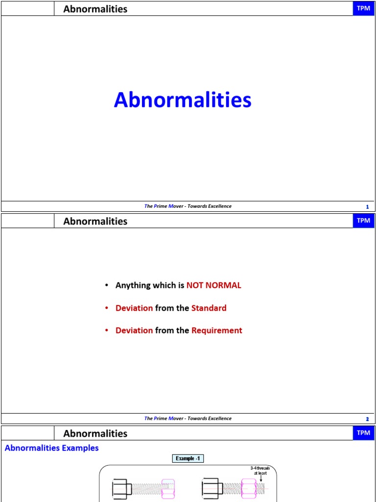 JH 7 Types of Abnormalities | PDF | Belt (Mechanical) | Valve