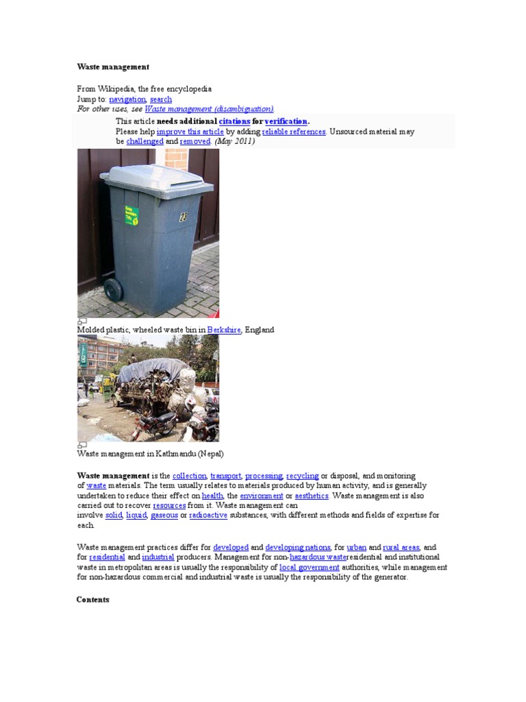 Waste Management | PDF
