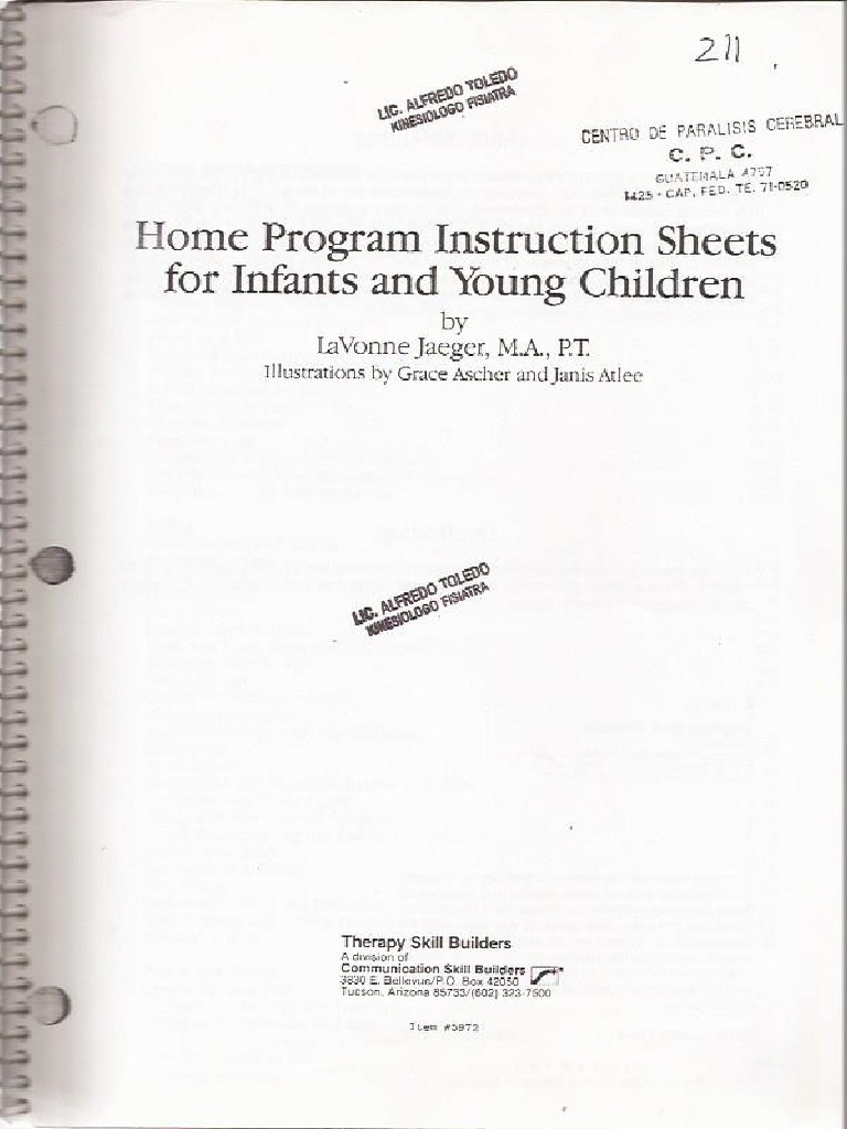 Home Program Instruction Sheets For Infants and Young Children | PDF