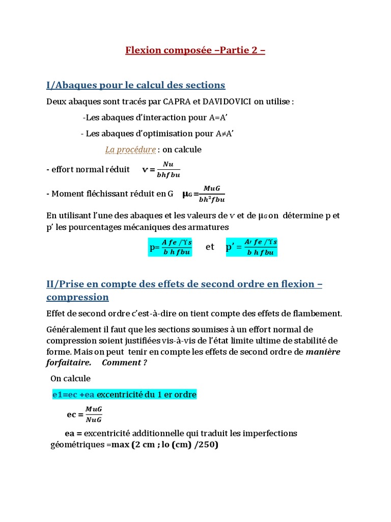 Lasseq Flexion Composée - Partie 2 | PDF | Flexion (matériau ...