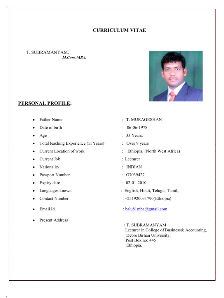 Resume For Lecturer | PDF