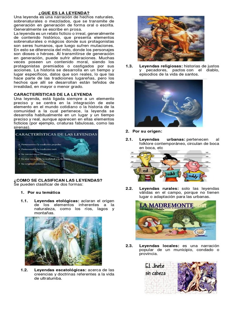 Que Es La Leyenda | PDF | Leyendas | Historias Tradicionales