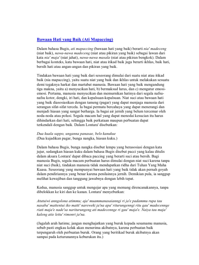 Kata Bijak Bugis | PDF