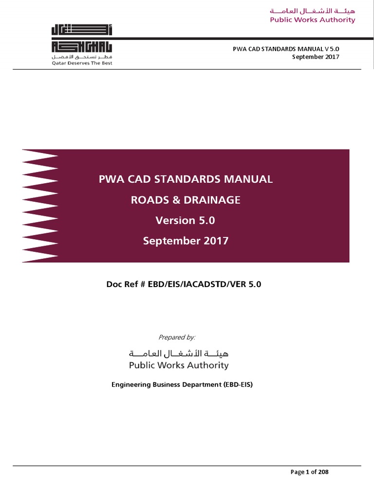 Pwa Roads & Drainage Cad Standards Manual Ver 5.0 | PDF | Geographic ...