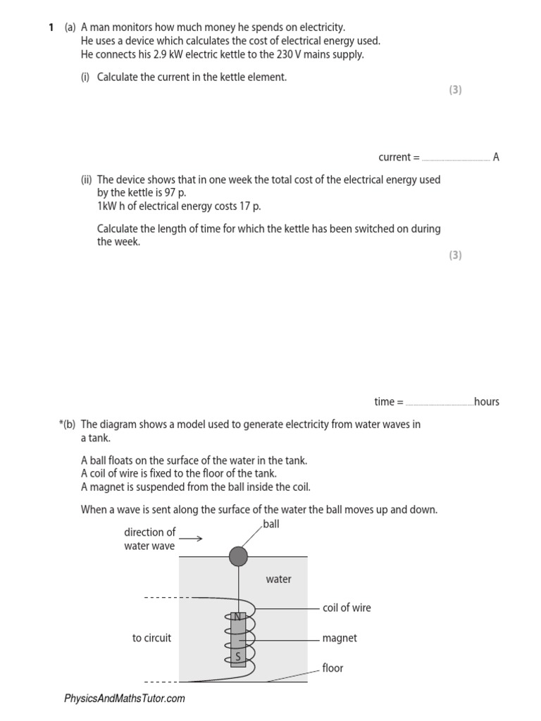 Practical Electricity 1 QP | PDF | Inductor | Solar Panel