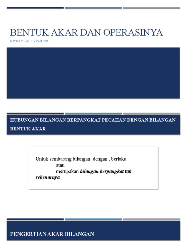 Bentuk Akar Dan Operasinya | PDF | Metode & Bahan Ajar