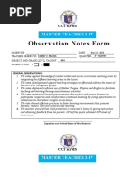 Classroom Observation Tool (COT) | PDF | Curriculum | Learning