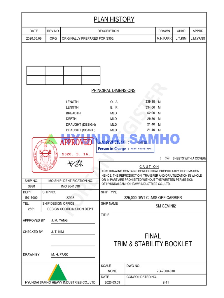 1-2) SM Gemini2 - Final Trim & Stability Booklet | PDF | Tonnage ...